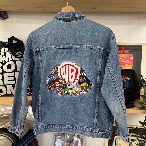 Warner Bros. | Jackets & Coats | Warner Bros Denim Jacket With Cartoon ...